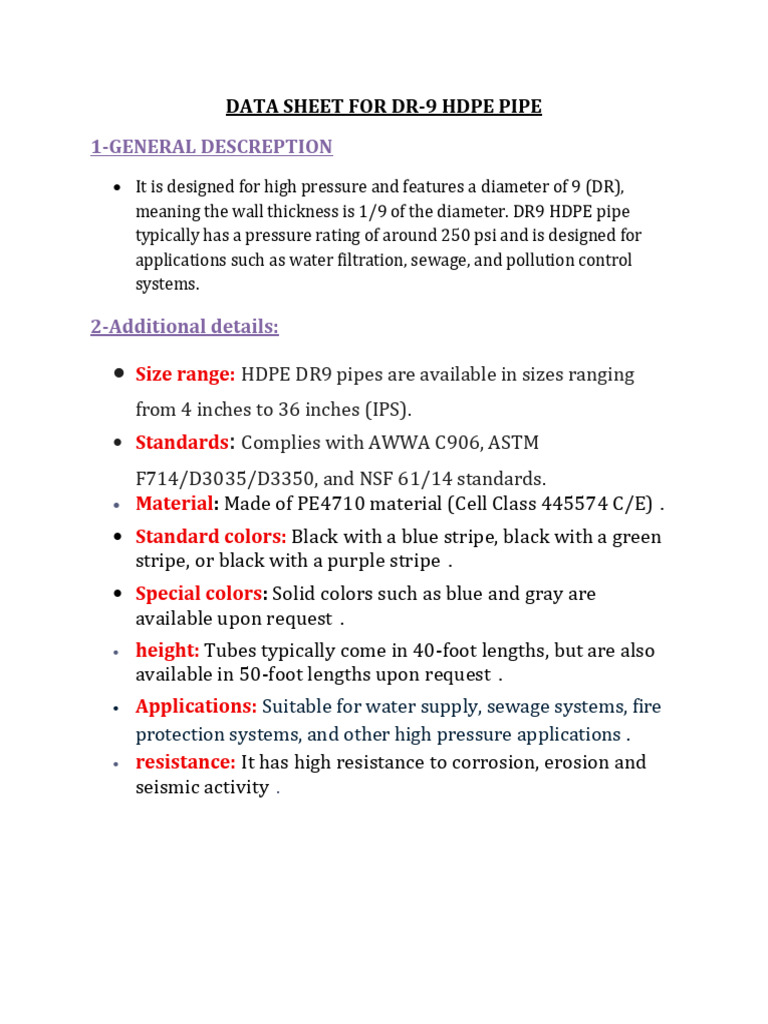 Data Sheet Hdpe | PDF