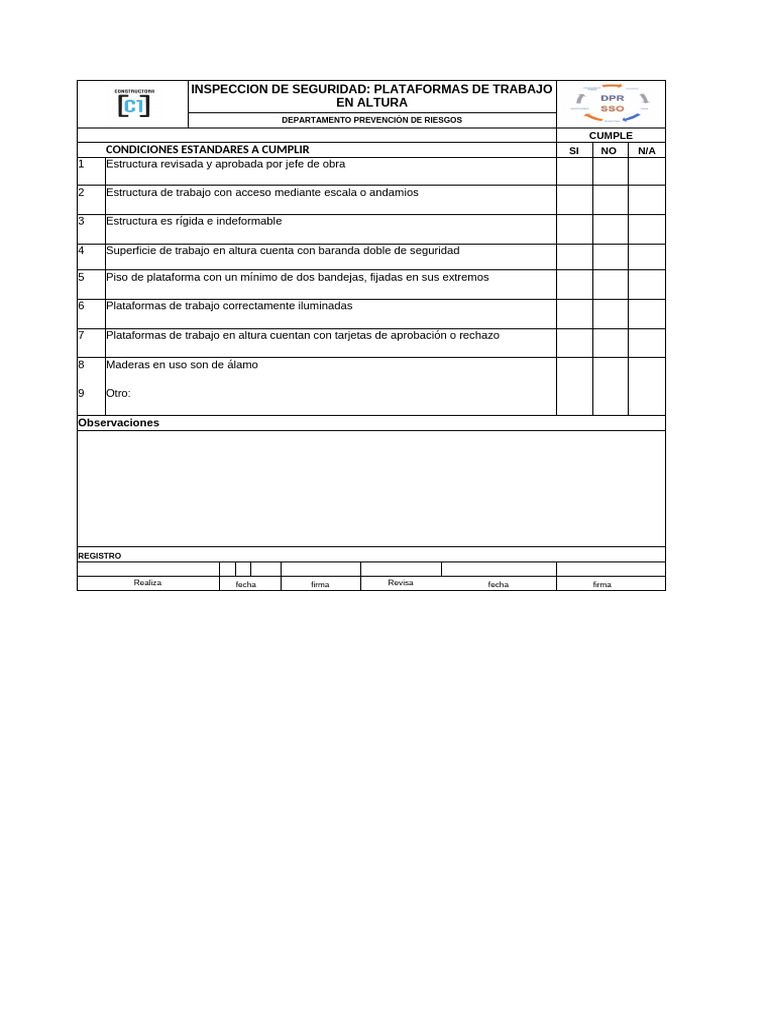 Check List Plataformas | PDF