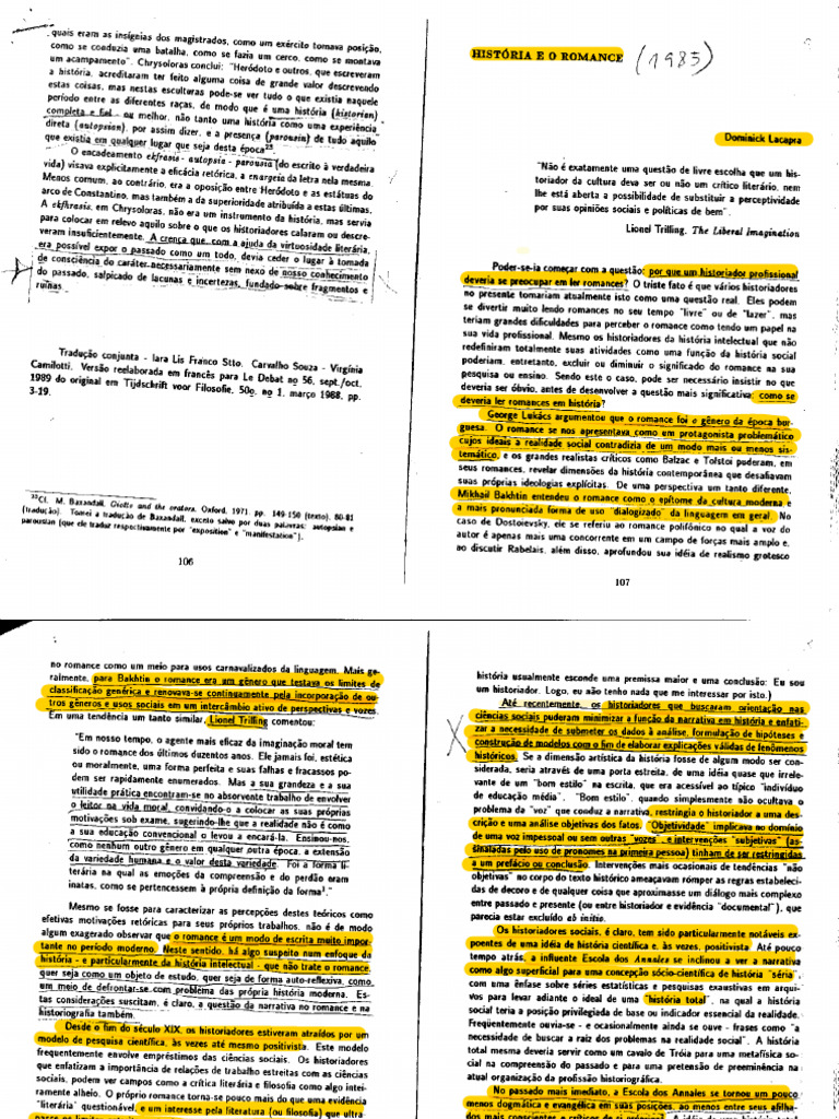 HL LACAPRA, Dominick - História e o Romance | PDF