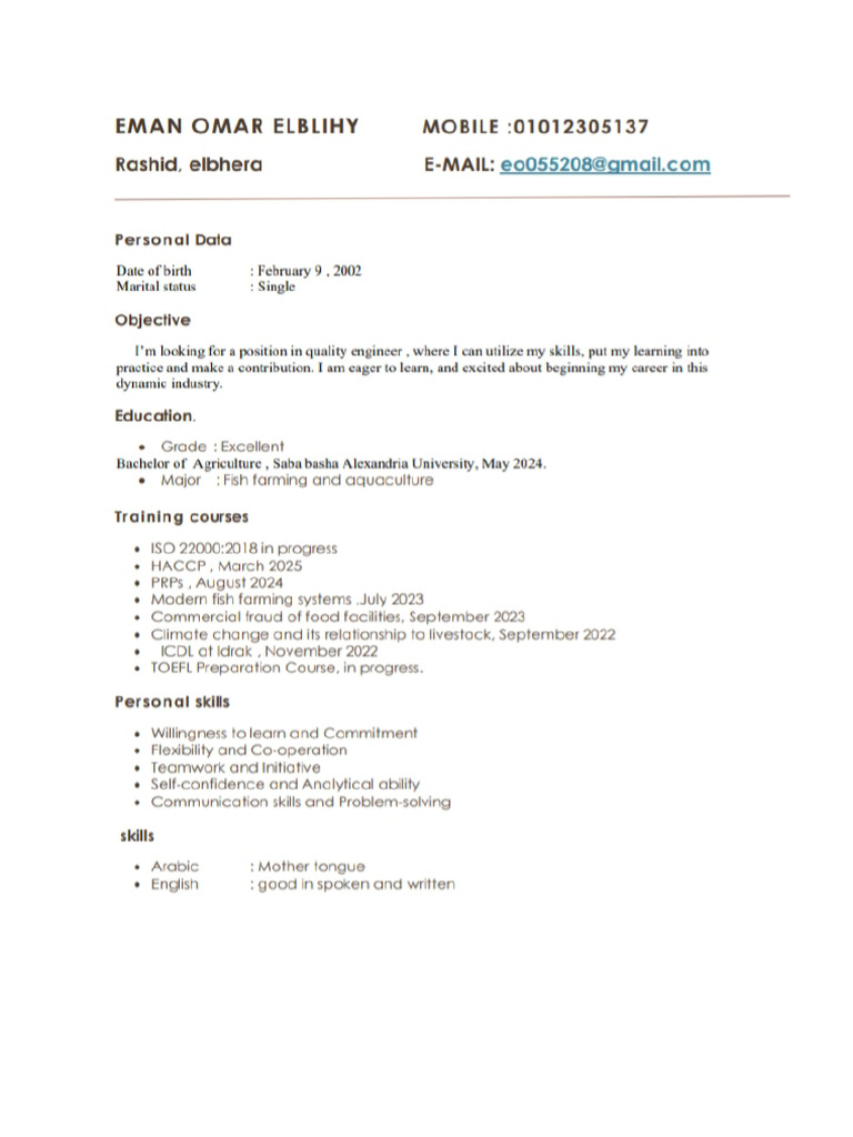 Eman Omar Resume | PDF