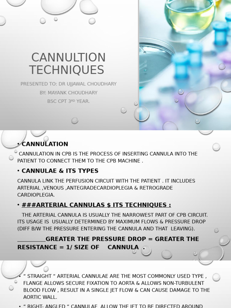 Arterial and Venous Cannulation Techniques | PDF | Vein | Coronary ...