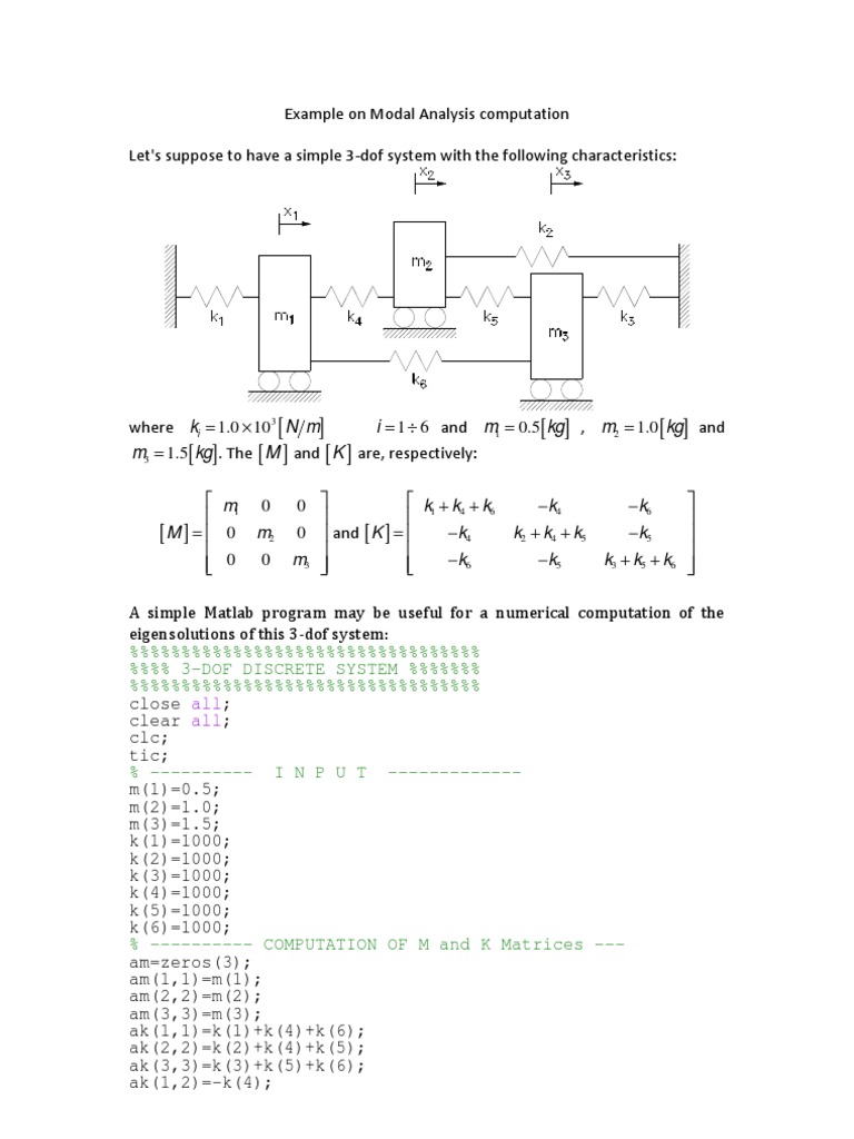 Modal Analysis Test 1x | PDF | Eigenvalues And Eigenvectors | Areas Of ...