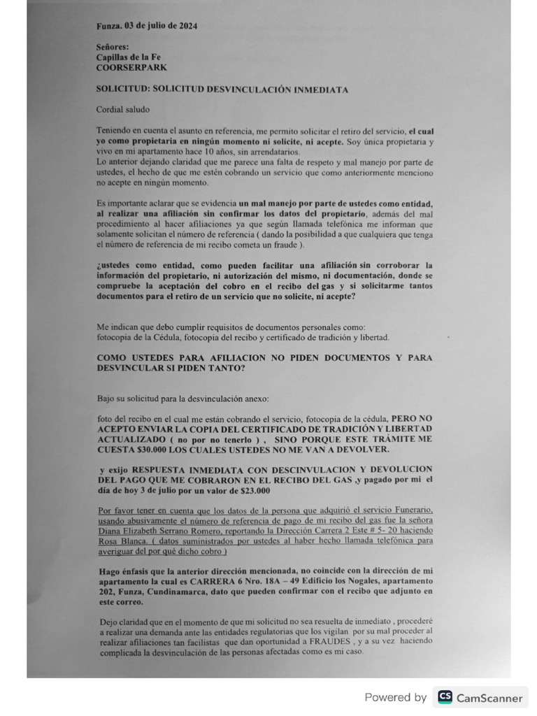 Carta Firmada | PDF