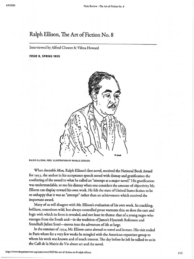 Ralph Ellison Art of Fiction | PDF | Rituals
