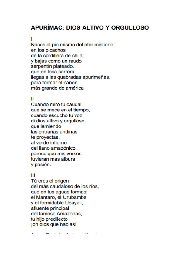 Poema a Apurimac | PDF