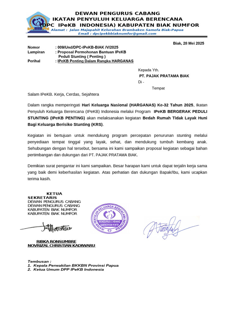 Surat Permohonan Rekomendasi Proposal Kepada CSR | PDF