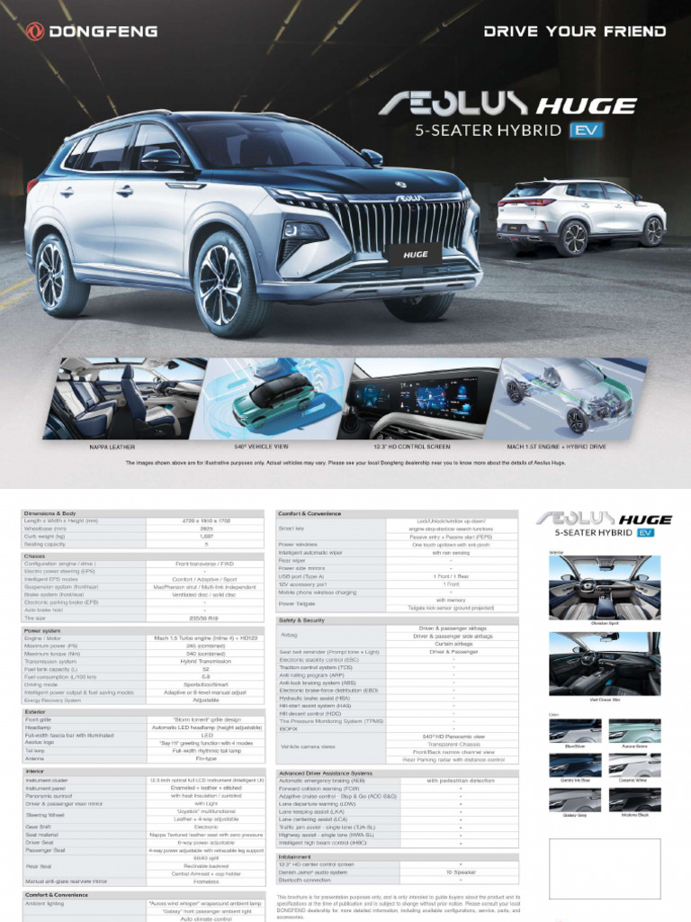 Dongfeng Aeolus Huge 2025 PH | PDF