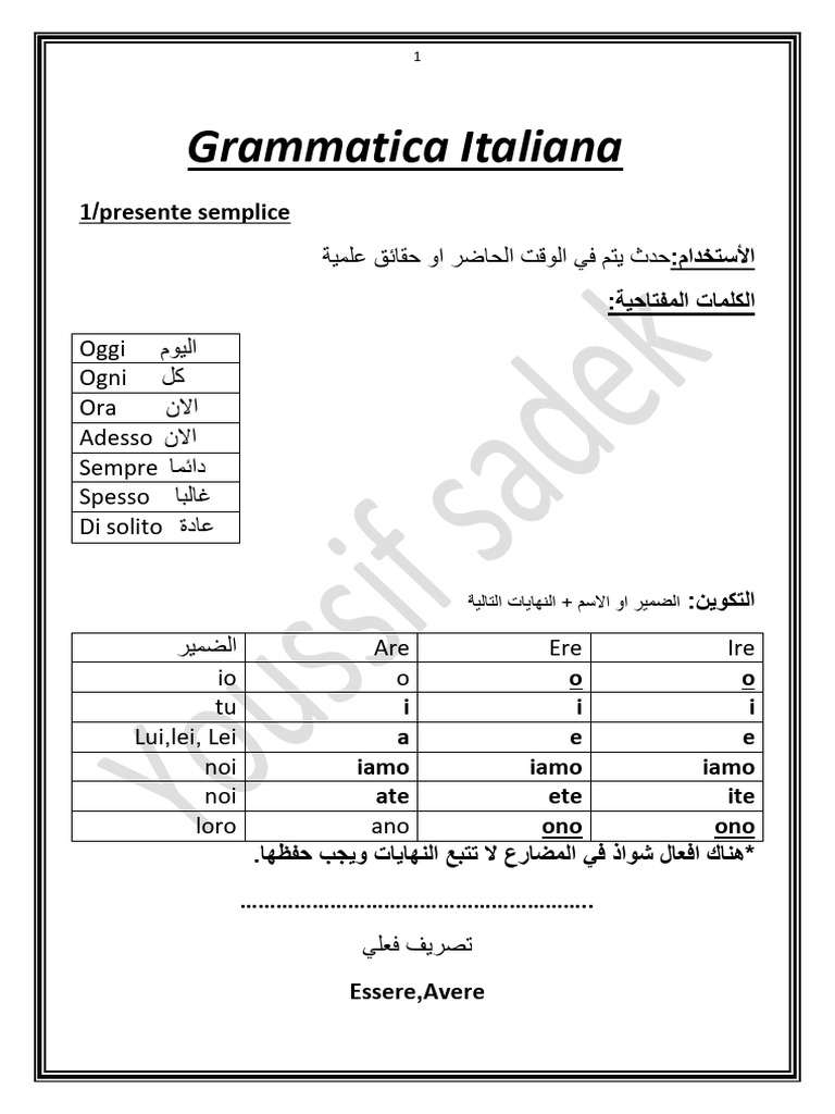 Grammatica Italiana | PDF
