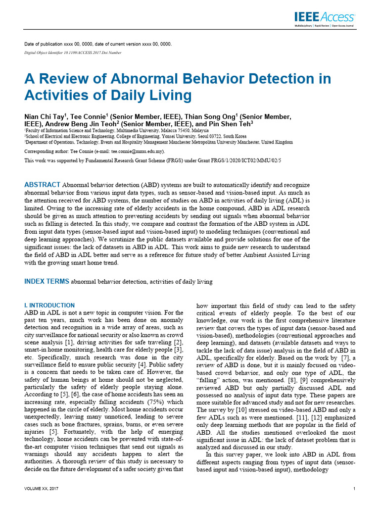 A Review of Abnormal Behavior Detection in Activit | PDF | Deep ...