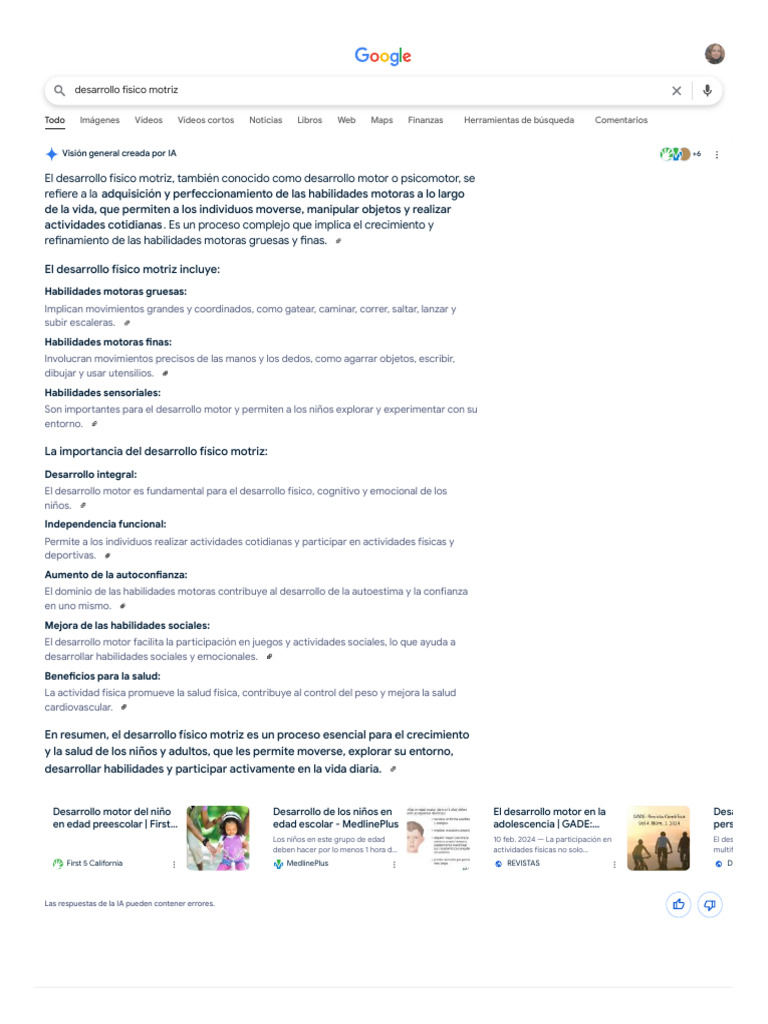 Desarrollo Físico Motriz | PDF | Sicología | Ciencias del comportamiento