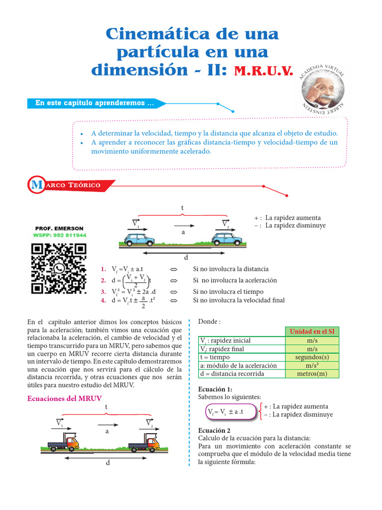 08 Cinematica II - M.R.U.V. | PDF | Velocidad | Cinemática