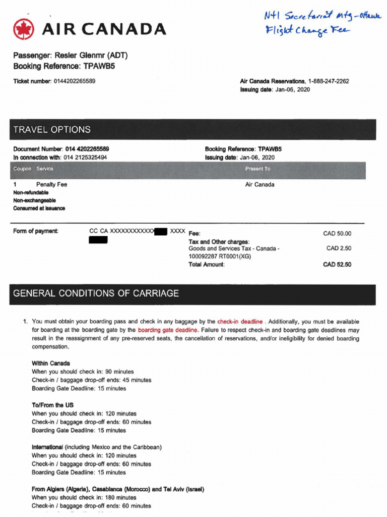E-Ticket Air Canada - P07 | PDF