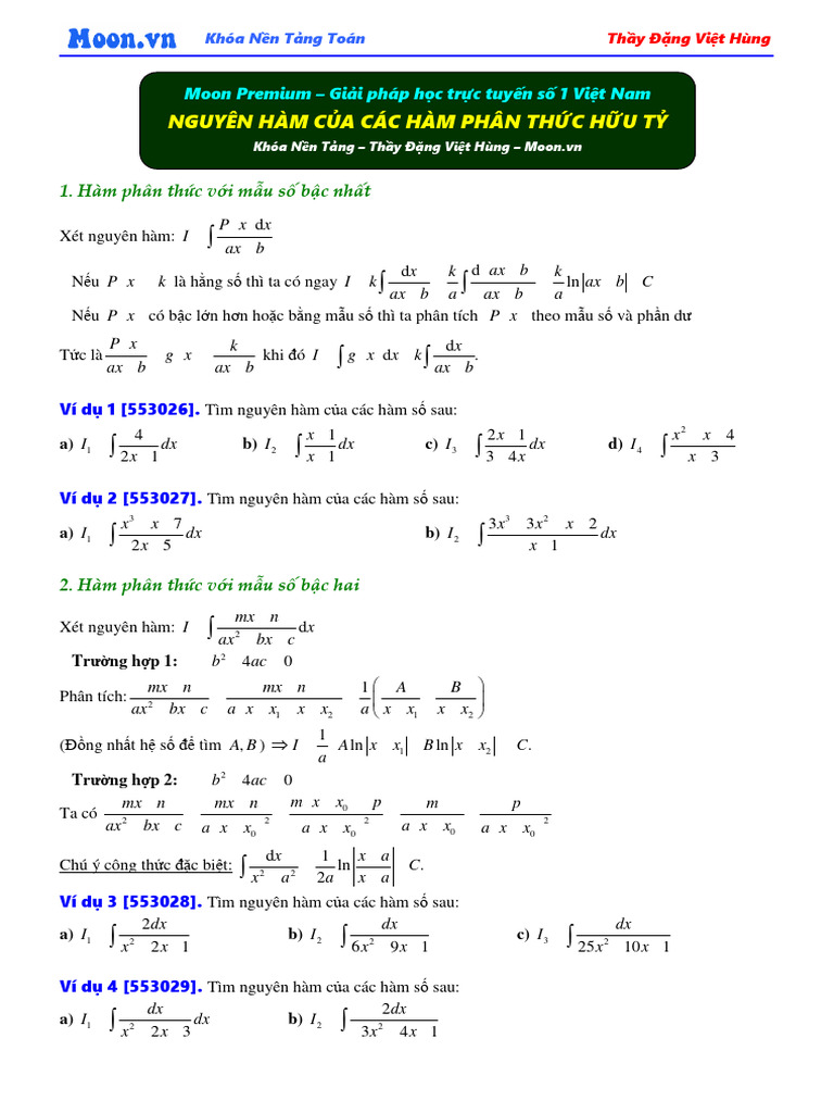 Nguyên Phân C A Hàm Phân TH C H U T | PDF