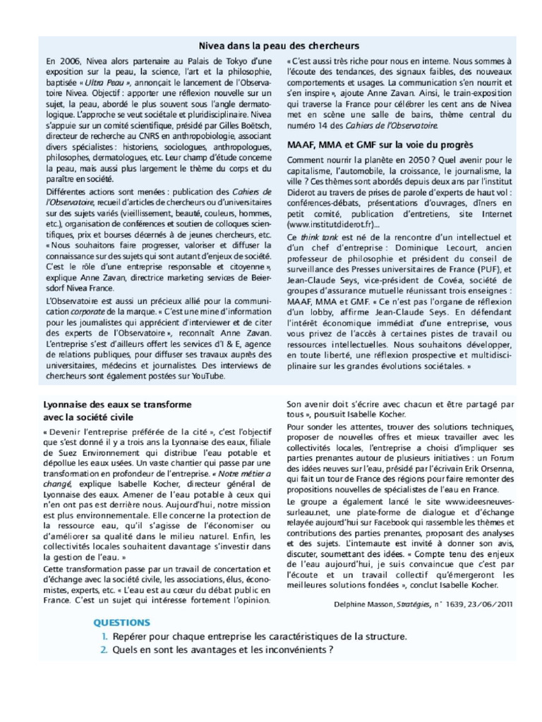 Application Structure Cas de Nivea | PDF