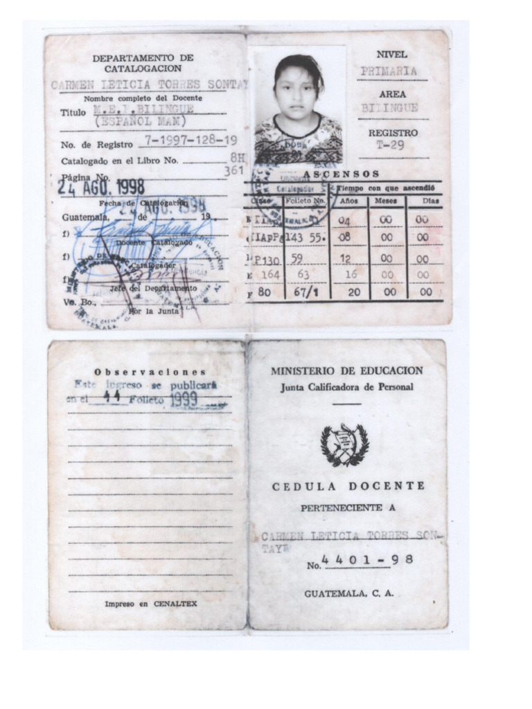 Cedula Docente Carmen Torres | PDF