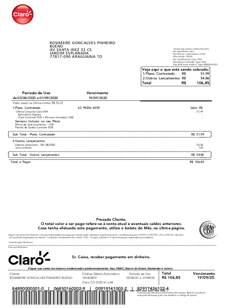 SuaContaClaro Set 20 | PDF | Conta de transação | Bancos