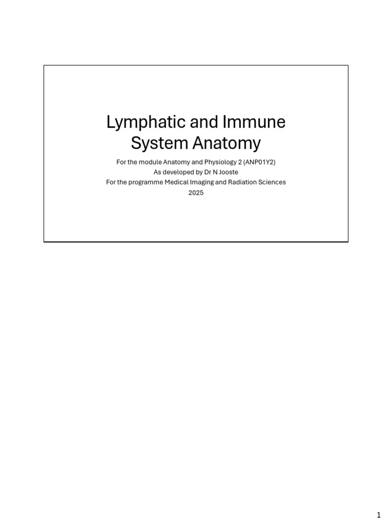 Lymphatic System Notes 2025 | PDF | Lymphatic System | Lymph
