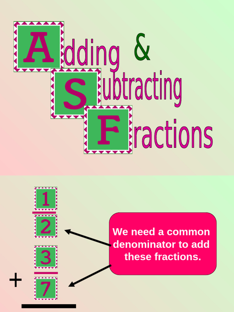 Adding and Subtracting Fractions - Unlike | PDF