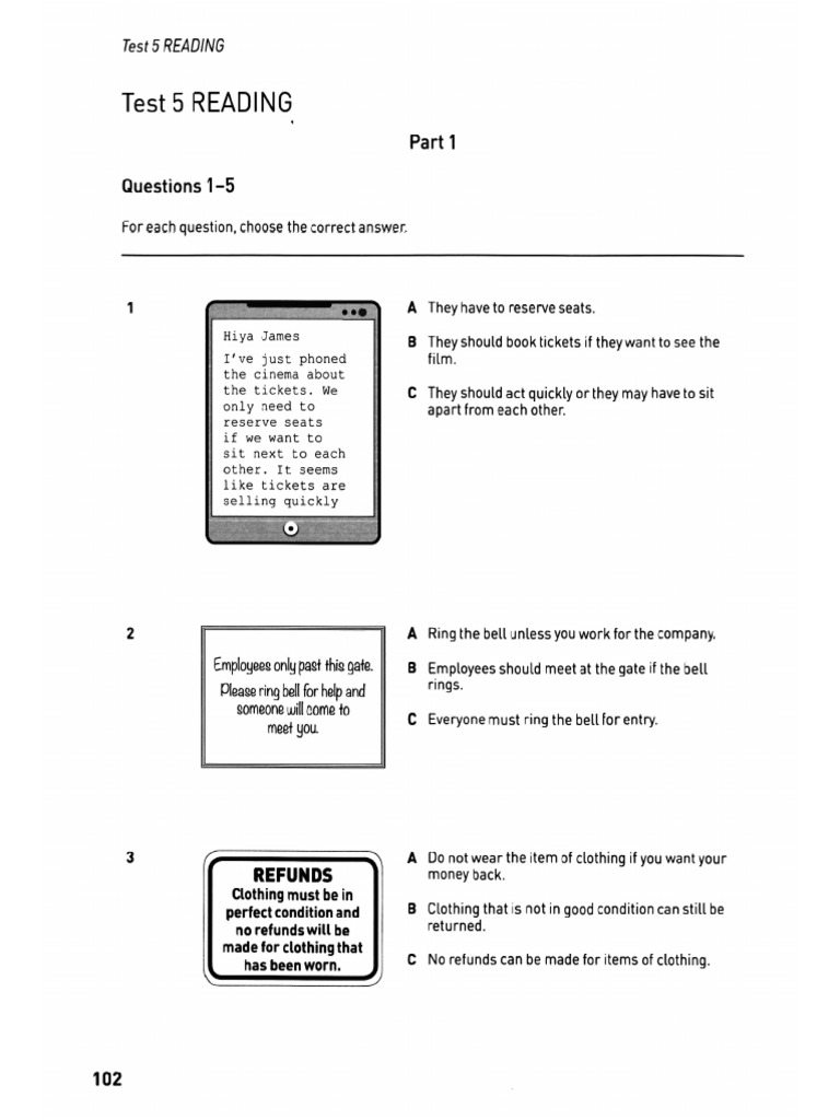 Reading Practice (Test 5) | PDF