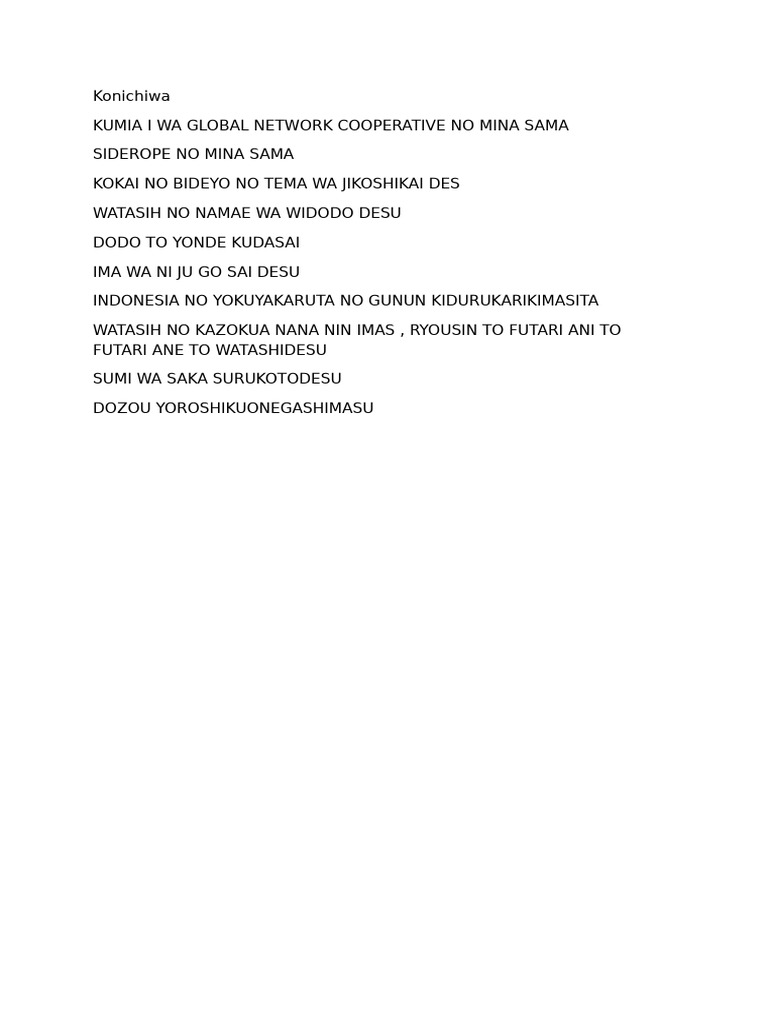 Jikoushokai Widodo | PDF