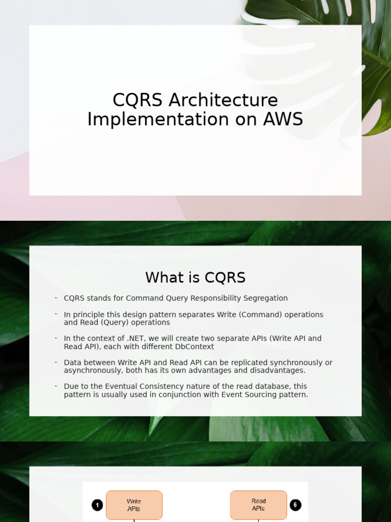 CQRS Architecture Implementation On AWS | PDF | Databases | Replication (Computing)