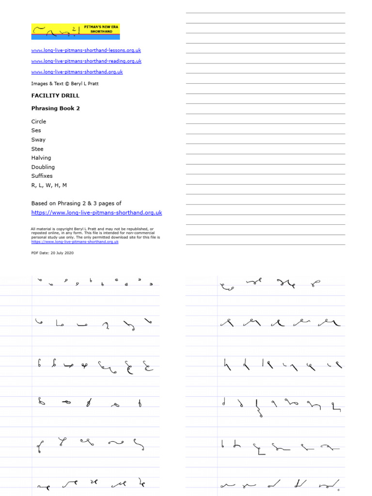 FDrill Phrasing Book2 Long Live Pitmans Shorthand | PDF