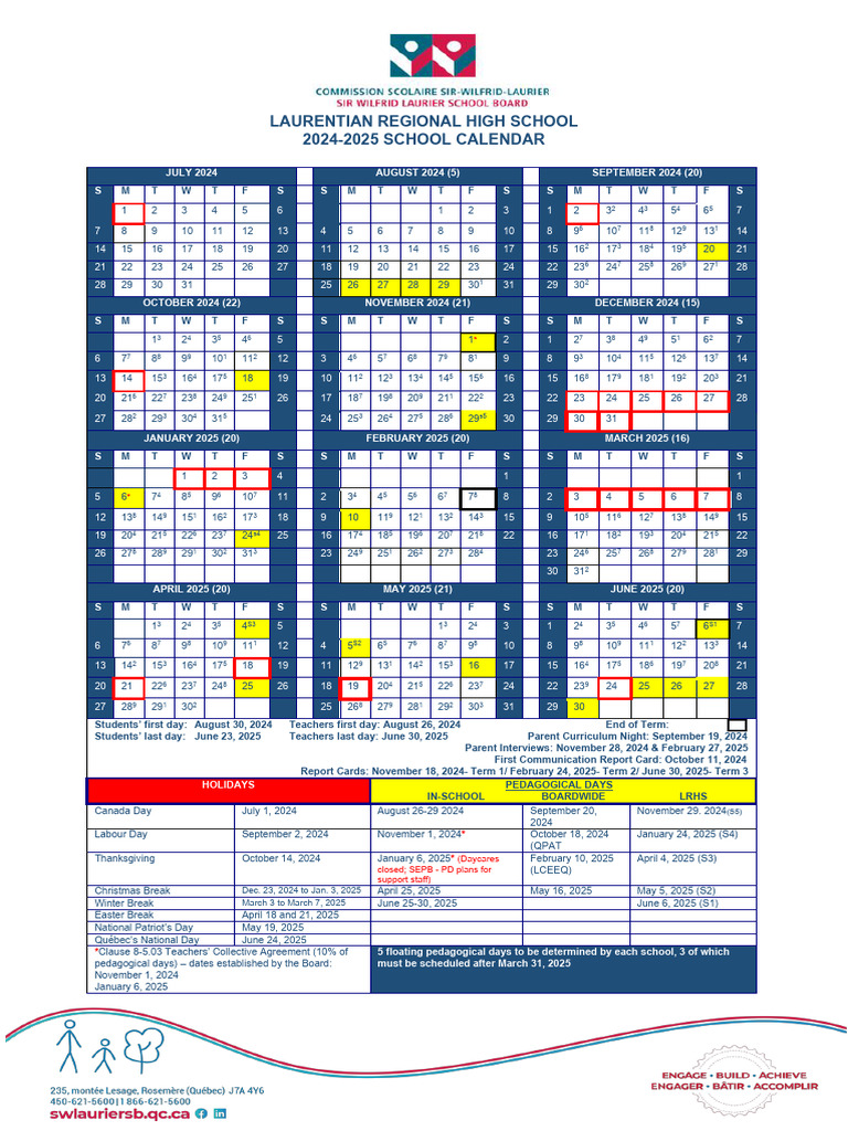 LRHS 2024-2025 School Calendar | PDF | Observances | Holidays