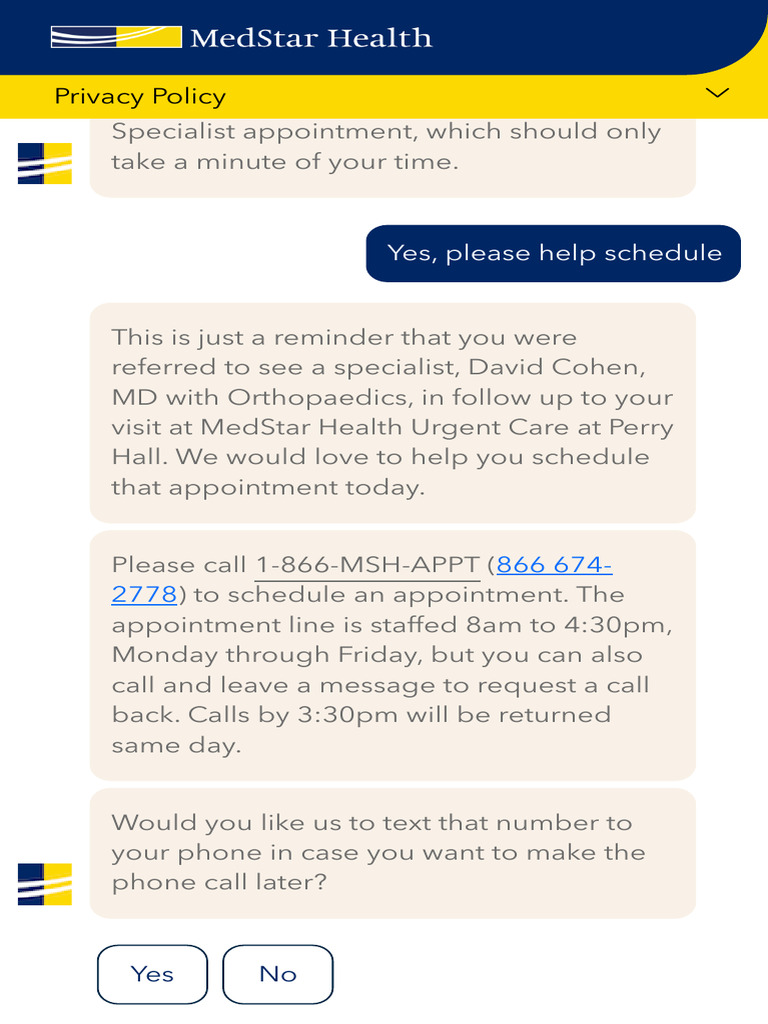 MedStar Health Referral Reminder | PDF
