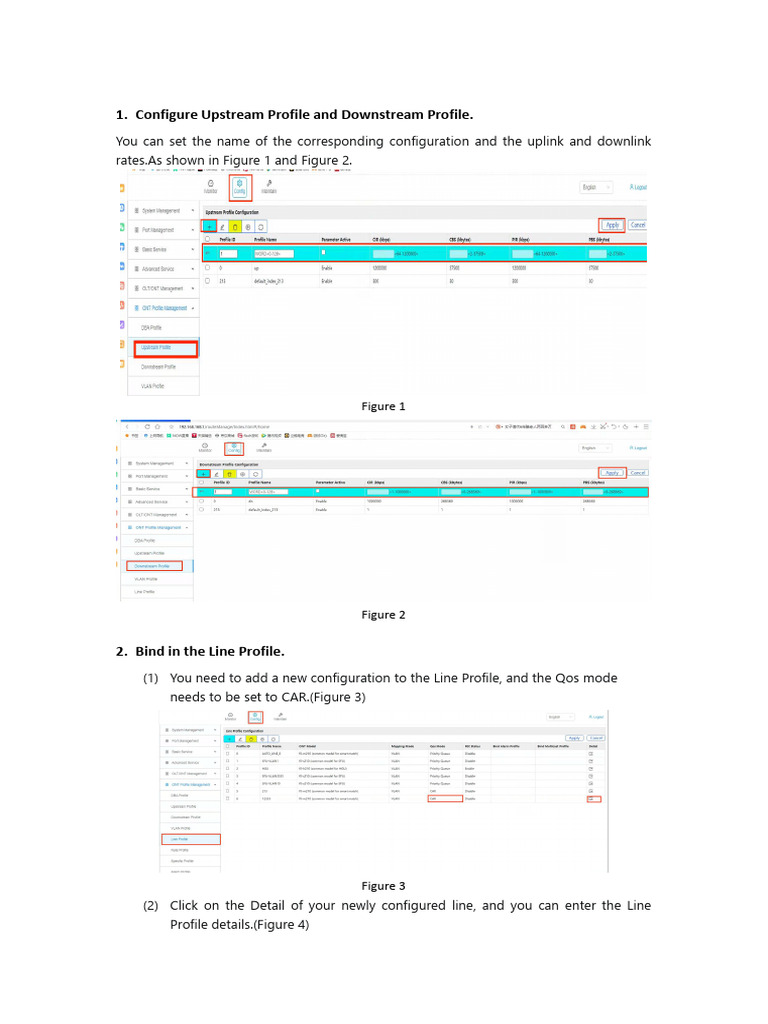 Configure Upstream and Line Profiles | PDF