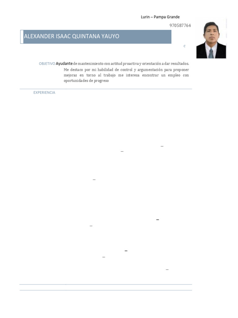 CV Alexander Quintana | PDF | Ingeniería mecánica