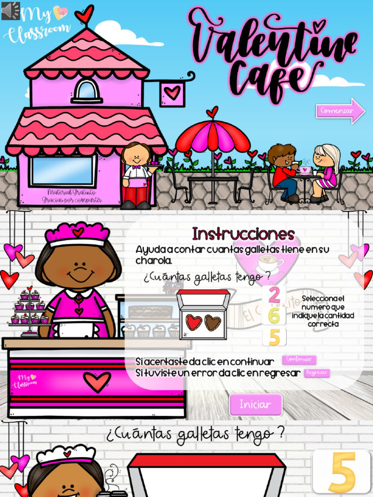 Conteo Tematico San Valentin Regalo My Classroom 1-10 VISOR | PDF