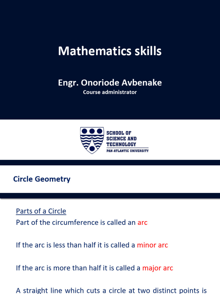 Week 15 - Circle Geometry Lecture Slides | PDF | Circle | Perpendicular