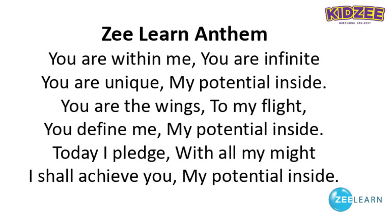 Zee Learn Anthem-1 | PDF
