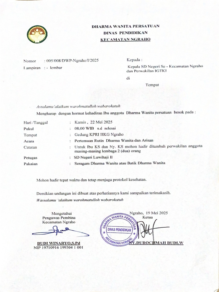 Undangan Dwp Bulan Mei 2025 | PDF