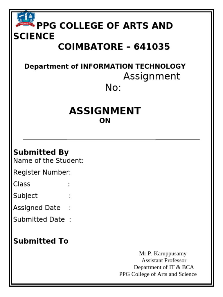 VB Assignment Front Page | PDF