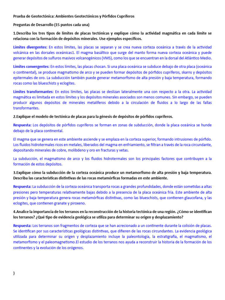 GT PP3 Resuelta | PDF | Magma | Placas tectónicas