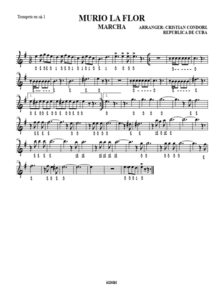 Marcha - Murio La Flor - Trompeta 1 | PDF