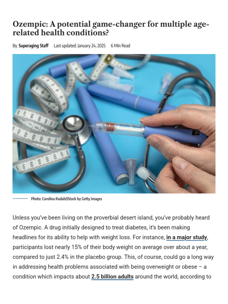 Ozempic - A Potential Game-Changer For Multiple Age-Related Health ...