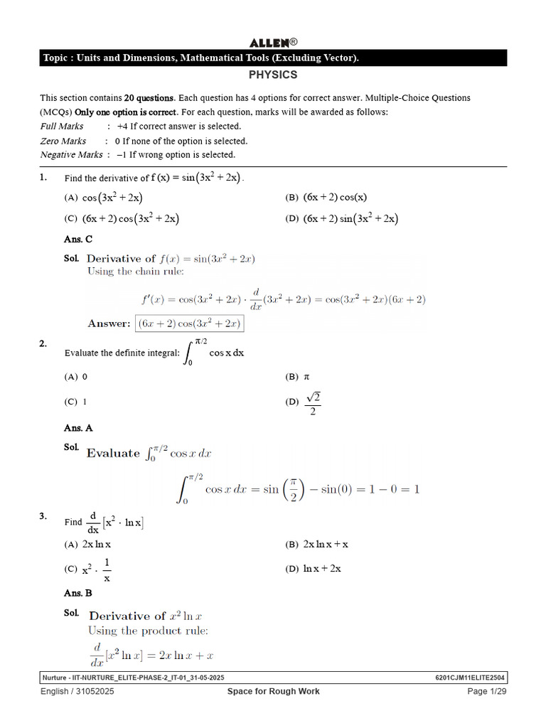 FC Iit Nurture (Elite) Phase 2 - It 01-31-05 2025 | PDF | Mole (Unit ...