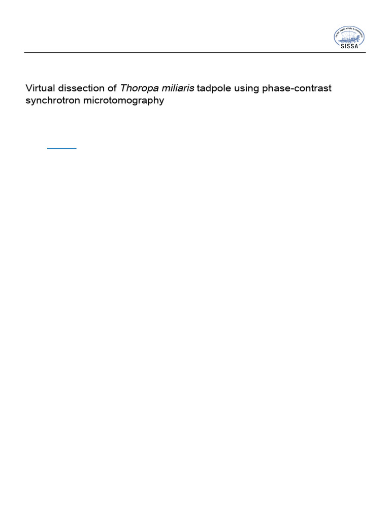 Virtual Dissection of Thoropa Miliaris Tadpole Using Phase-Contrast ...