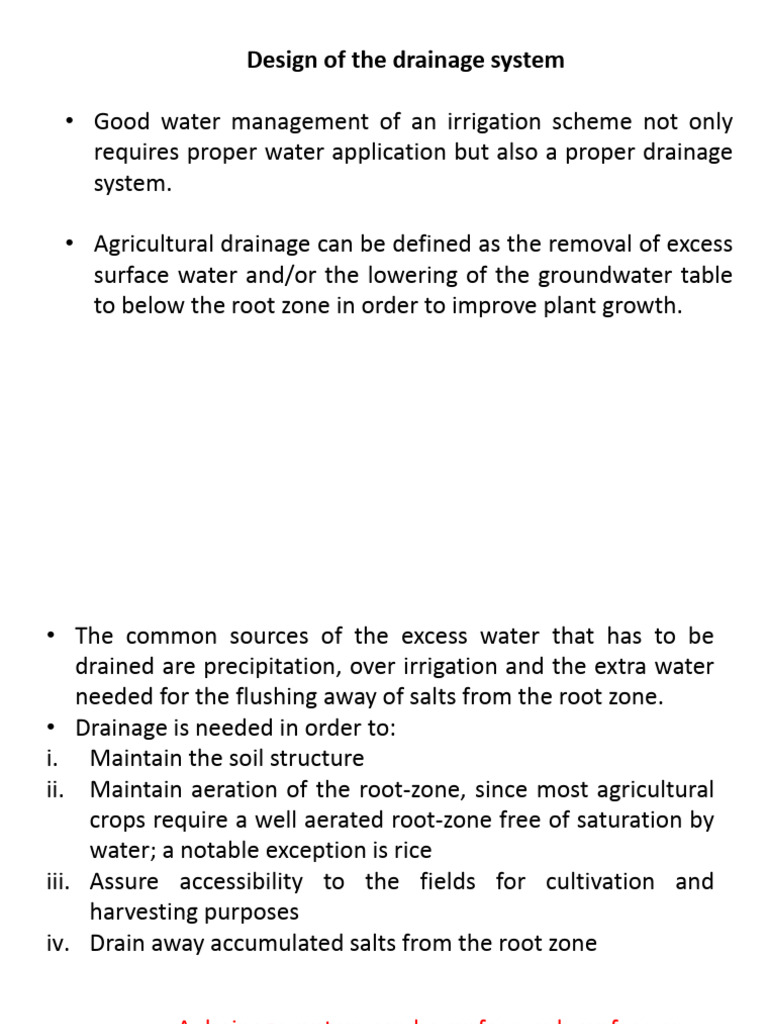 Topic 5 Designing Drainage Systems | PDF | Drainage | Soil