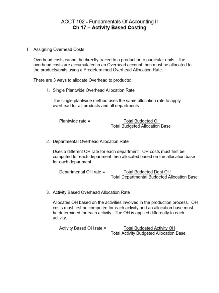 Activity Based Costing in Accounting | PDF | Financial Services | Economies