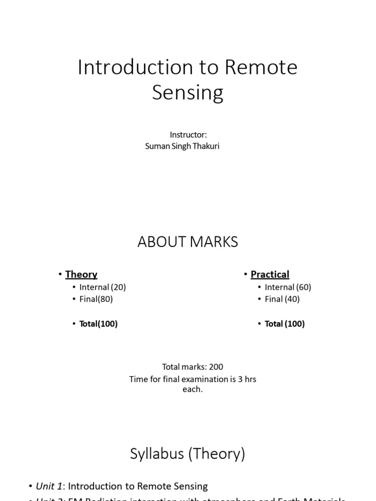Introduction To Remote Sensing 1 | PDF | Remote Sensing | Electromagnetic Radiation