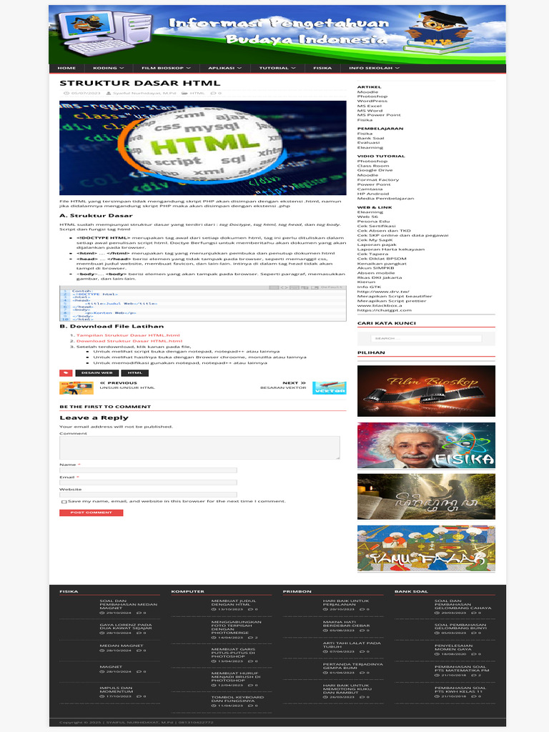 Struktur Dasar HTML | PDF