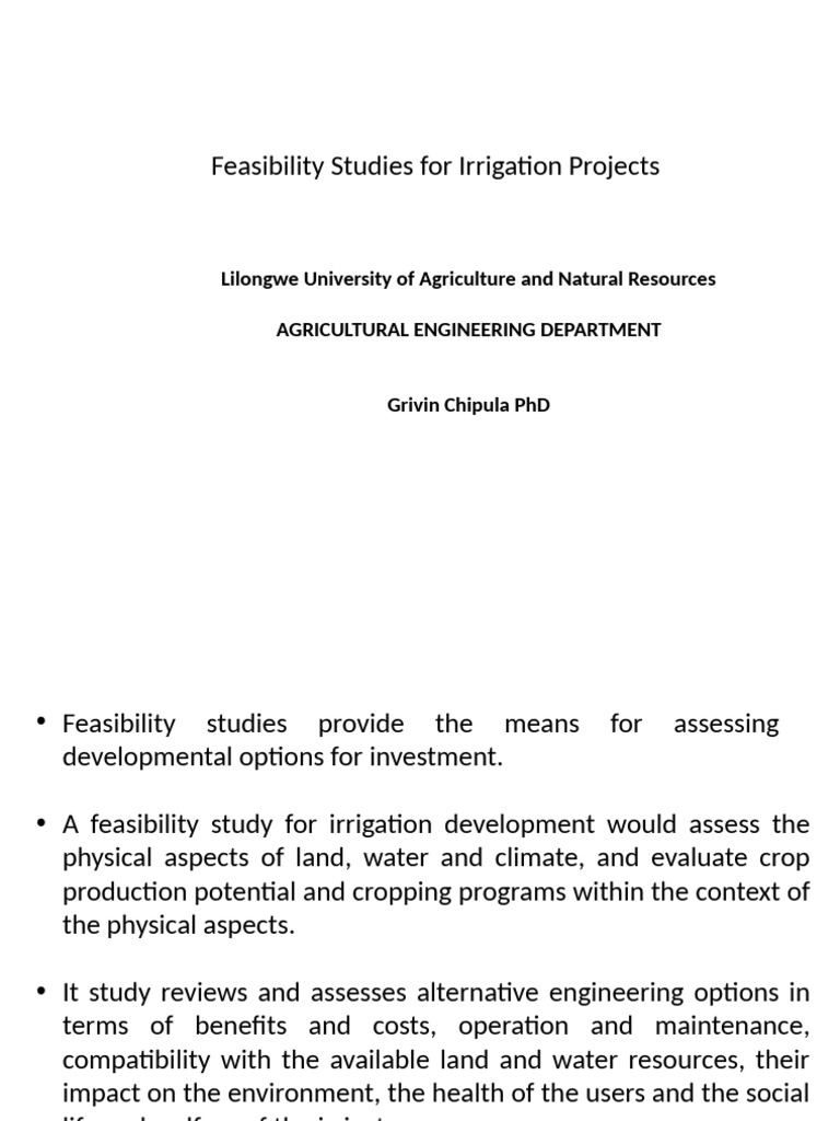 Topic 1 Feasibility Studies | PDF | Agriculture | Feasibility Study