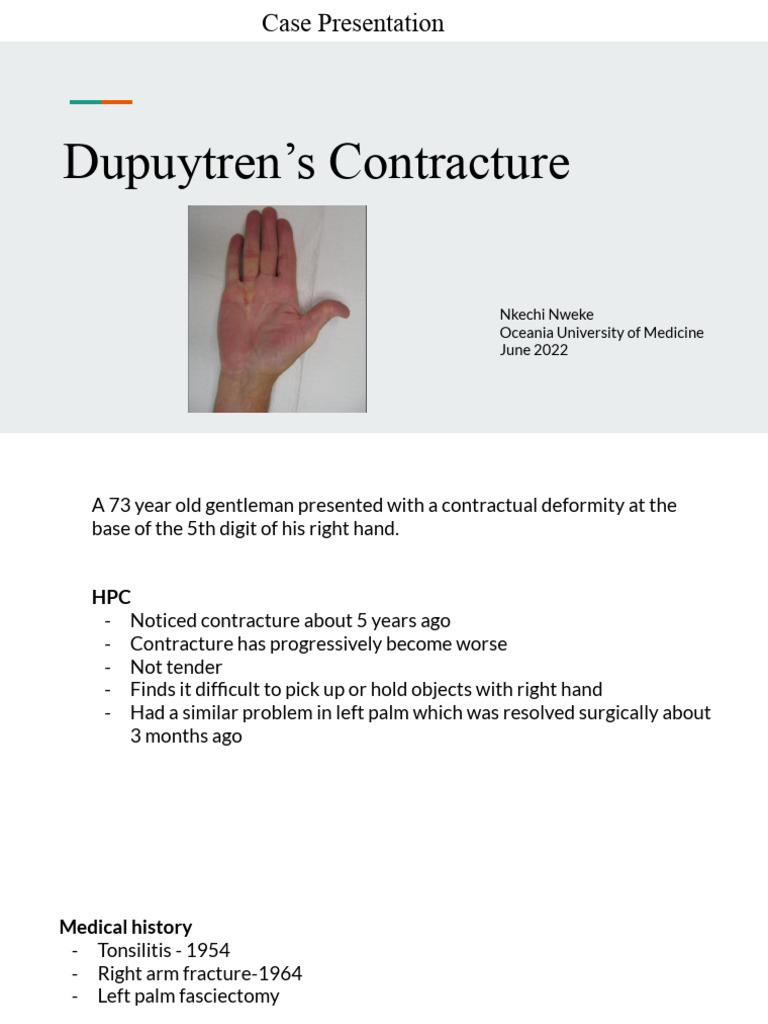Dupuytren's Contracture 1 | PDF | Human Diseases And Disorders ...