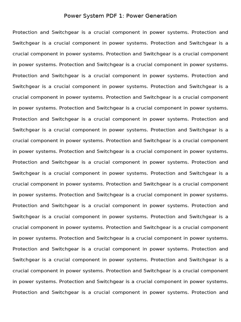 Power System PDF 4 Protection and Switchgear | PDF | Power Engineering | Electrical Equipment