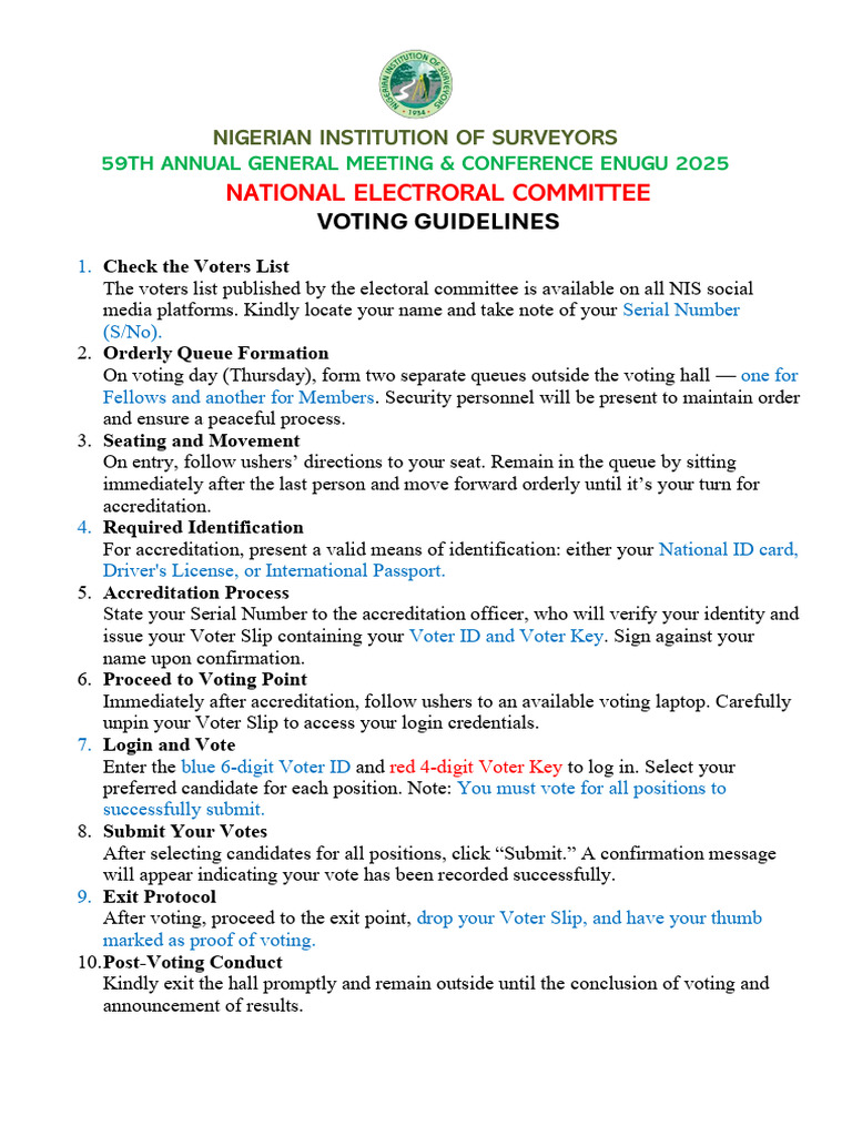 Voting Guidelines | PDF
