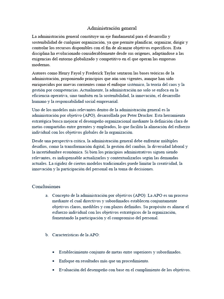 Claves de la Administración General y APO | PDF | Innovación | Economias