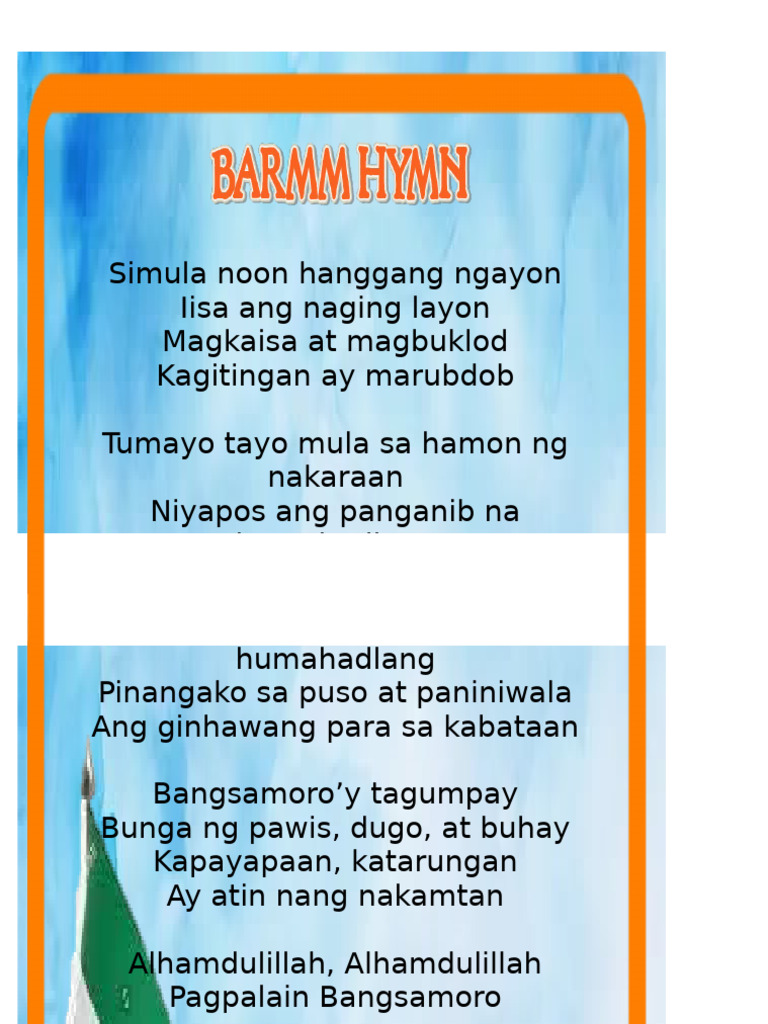 Barmm Hymn 2 | PDF